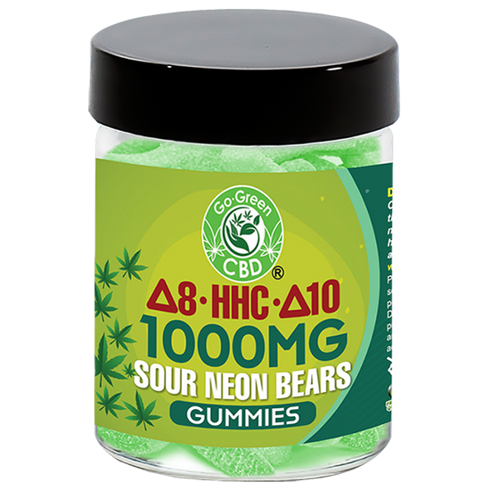 Neon Gummy Bears 1000mg Delta-8/10 HHC | Go Green CBD – gogreen-cbd